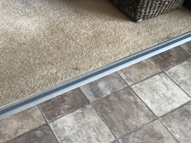 Transition bars remove trip hazards on outdoor matting